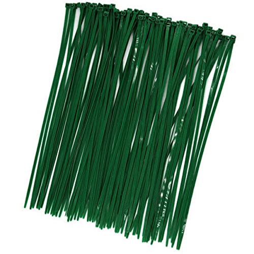 ZZRanYe 10 inch 3mm Dark Green Nylon Garden Cable Zip Ties Self Locking Cable Ties Twist Ties, Multi-Purpose Cable Tie (100 Pcs)