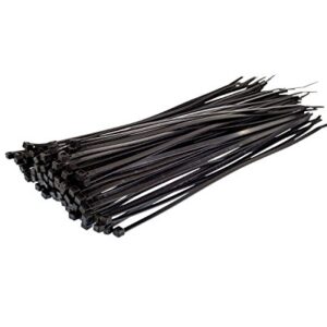 GTSE 14 Inch Black Heavy Duty Zip Ties, 100 Pack, 120lb Strength, UV Resistant Nylon Cable Ties, Self-Locking 14" Tie Wraps