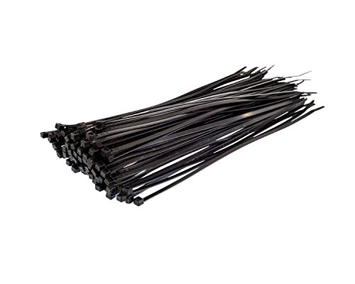 GTSE 14 Inch Black Heavy Duty Zip Ties, 100 Pack, 120lb Strength, UV Resistant Nylon Cable Ties, Self-Locking 14" Tie Wraps