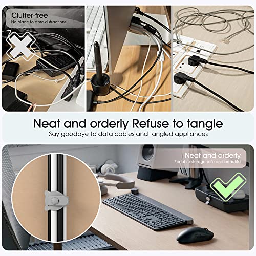 Nearockle 15Pcs Silicone Cable Straps, 5Inch Reusable Cable Ties Cord Organizer for Bundling and Fastening, Electronics Accessories Cable Management in Home, Office, Closet, Desk (Grey)