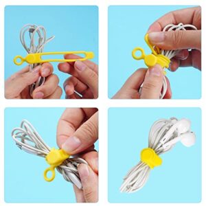 30 Pcs Reusable Cord Organizer Ties, Silicone Straps Cable Ties, Multipurpose Elastic Cord Organizer For Bundling And Fastening Cable Cords Wires