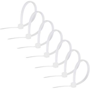 power gear 4-inch zip ties, 100 pack, durable nylon, self-locking, 18 lbs. tensile strength, 7/8 inch maximum diameter, clear, 51225