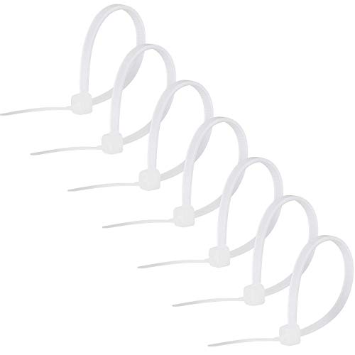 Power Gear 4-Inch Zip Ties, 100 Pack, Durable Nylon, Self-Locking, 18 Lbs. Tensile Strength, 7/8 Inch Maximum Diameter, Clear, 51225