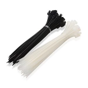 cable matters 200 self-locking 6-inch nylon cable ties in black and white