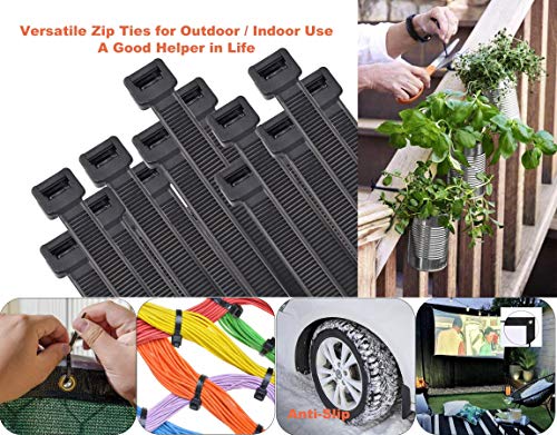 Zip Ties Heavy Duty 200 lb 18 Inch, Extra Long Cable Ties Black Zip Tie Wide Plastic Ties Large Industrial Cable Wire Tie Wraps 50 Pieces