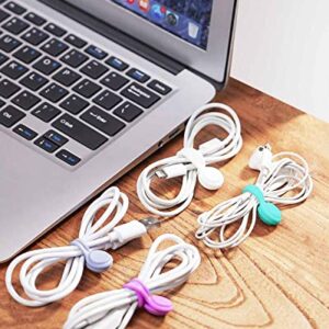 Magnetic Cable Ties 10 PCS Reusable Cable Organizers Earbuds Cords USB Cable Manager Keeper Wrap Ties Straps Bookmark Clips Whiteboard Noticeboard Fridge Magnets for Office, School, Home Organization