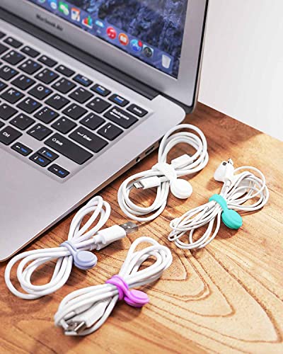 Magnetic Cable Ties 10 PCS Reusable Cable Organizers Earbuds Cords USB Cable Manager Keeper Wrap Ties Straps Bookmark Clips Whiteboard Noticeboard Fridge Magnets for Office, School, Home Organization