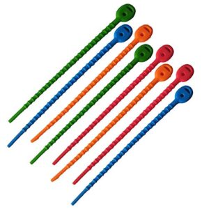 Multi Purpose Silicone Zip Ties - 20 pcs - 6 inch Reusable Zip Ties - Releasable Zip Ties in Multi Color (Red, Blue, Green, Orange) - Ties for Home, Office from EcoSearene