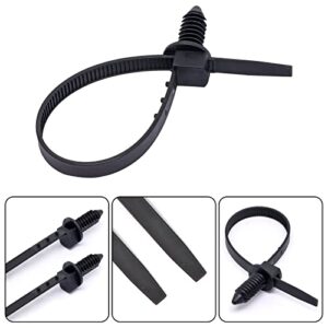 SWZHAI 50 PCS Push Mount Zip Ties, 6.89 Inch Nylon Car Mount Wire Ties Snap in Cable Zip Ties, Black Automotive Zip Ties Fastener Wire Harness Clips for Wire Tying (6.89" L x 0.22"W)