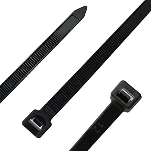 Zip Ties 8 inch Cable Zip Ties with 120 Pounds Tensile Strength, Black Cable Ties, 100 Pieces Heavy Duty Self-Locking Black Nylon Tie Wraps for Indoor and Outdoor (8 inch 100 pcs)