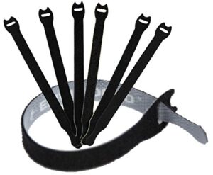 reusable cable ties 1/2" x 4" for cable management and organizing cords - 30 pack (black)