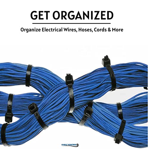 Kable Kontrol Heavy Duty Cable Zip Ties 100 Pcs 24 Inch Black, 175 Lbs Tensile Strength, Self-locking UV Resistant Plastic Nylon Wire Ties, for Indoor or Outdoor Use