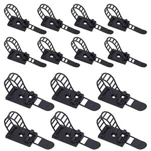 rustark 50pcs 2 sizes adjustable self-adhesive nylon cable straps cable ties cord clamp for wire management, large and small