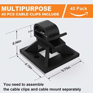 140 Pack 3/4" Zip Tie Adhesive Mounts Self Adhesive Cable Tie Base Holders with Multi-Purpose Tie wire clips with screw hole,Anchor stick on wire holder,Black