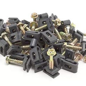 THE CIMPLE CO - Mini Wire Cable Clips, Electrical Wire Cable Clip, 1/10 in (3 mm) Screw Clip and Fastener, Black (100 Pieces per Bag)