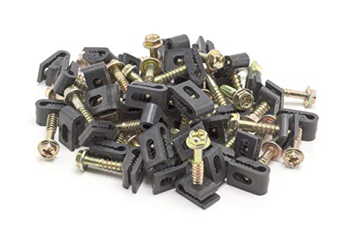 THE CIMPLE CO - Mini Wire Cable Clips, Electrical Wire Cable Clip, 1/10 in (3 mm) Screw Clip and Fastener, Black (100 Pieces per Bag)