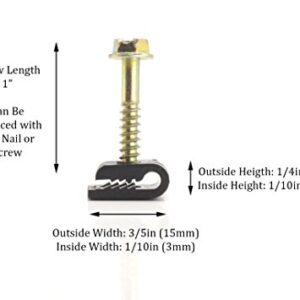 THE CIMPLE CO - Mini Wire Cable Clips, Electrical Wire Cable Clip, 1/10 in (3 mm) Screw Clip and Fastener, Black (100 Pieces per Bag)