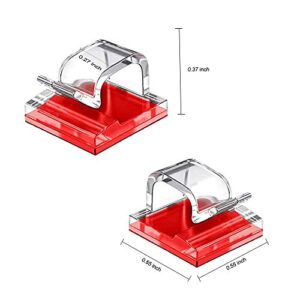 120 PCS Transparent Cable Clips Heavy Duty Cable Clips Clear with Strong Self-Adhesive Wire Holder Sticky Tidy and Organizer Drop Wire Holder Cord Management for Car Office and Home