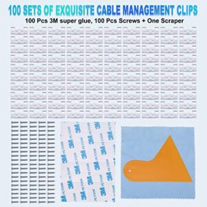 100pcs Adhesive Cable Clips, Multipurpose Cord Holder, Wire Clips, Car Cable Organizer, Cable Wire Management, Cable Holder for Car, Office and Home