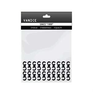 VANICE 20 Pcs Bicycle Brake Cable S Style Clips Buckle Hose Guide Black Cross Line Clip for Road Bike MTB