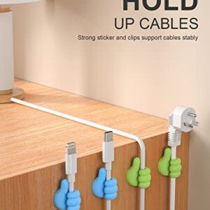 iToleeve 12Pcs Cable Clips, Fun Cord Holders, Silicone Thumb Wall Hooks, Cord Organizer for Desk Wall Car Nightstand, Cord Clips, Wire Holders, Phone USB Charger Cable Management, Key Hanger