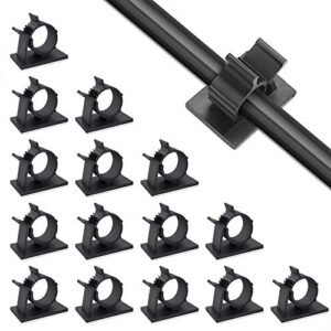 viaky 30 pcs black cable wire clips adjustable nylon wire holder adhesive cable management suitable for maximum diameter 0.6 inch (15.4mm) cables