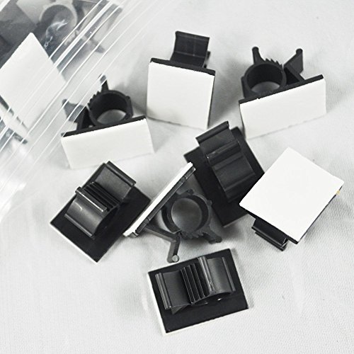 GBSTORE 25 Pcs UVB Plastic Kwik Clips Black Adhesive Backed Nylon Wire Adjustable Cable Clips Adhesive Cable Management Clips Adjustable Clamp