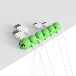 cable clips - cord organizer - cable management - cable organizer desk organizer for home office desk car, cubicle, nightstand, self adhesive cord holder, cord management, quirky fun caterpillar