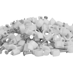 Your Cable Store 100 Pack White Ethernet / RG59 / 6mm Nail in Cable Clips