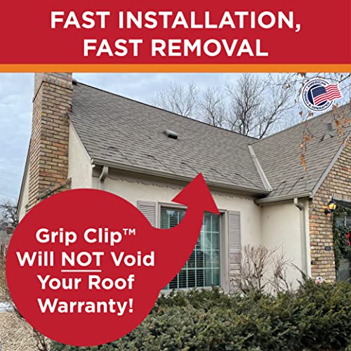 Grip Clip Roof Clips - Clip Hooks for Installing Heat Tape & De-Icing Cable - Prevents Unnecessary Damage to Roofing - Simple Nail-Free Outdoor Cable Clips (.325-25 Pack)