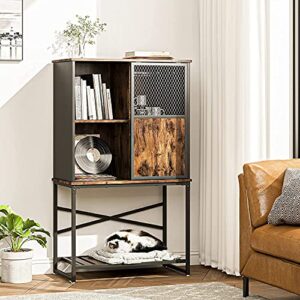 Bestier Wine Bar Cabinet for Liquor and Glasses Coffee Station Buffet Sideboard with Wine Glass Rack Mini Bar for Home Kitchen Storage Cabinet with Sliding Door and Open Shelf