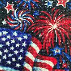 DIY 4 Th of July Diamond Painting Kits For Adults Patriotic,Diamond Art by Number Kit Celebrate American Flag Crystal Embroidery Beginner Arts Full Round Drill Crafts Home Wall Decor Gifts 12X16in