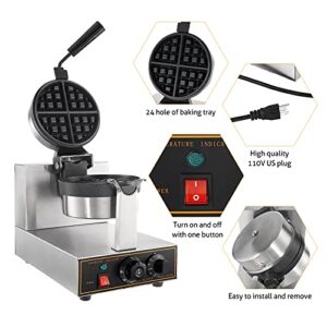 WICHEMI Commercial Waffle Maker Electric Waffle Making Machine Flip Waffle Iron Hong Kong Eggettes Waffle Baker 360° Rotating Non-Stick Egg Bubble Maker 50-250℃ Temperature Adjustable 110V, 1300W