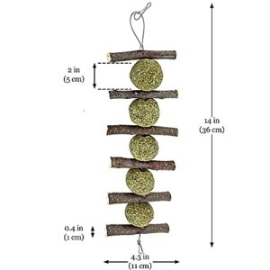 Meric Rabbit Chew Ladder, Grass Balls and Apple Sticks Exercise Ladder, 1 Piece Per Pack