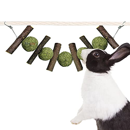 Meric Rabbit Chew Ladder, Grass Balls and Apple Sticks Exercise Ladder, 1 Piece Per Pack