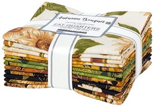 kaufman metallic fat quarter bundles autumn bouquet 12pcs vintage