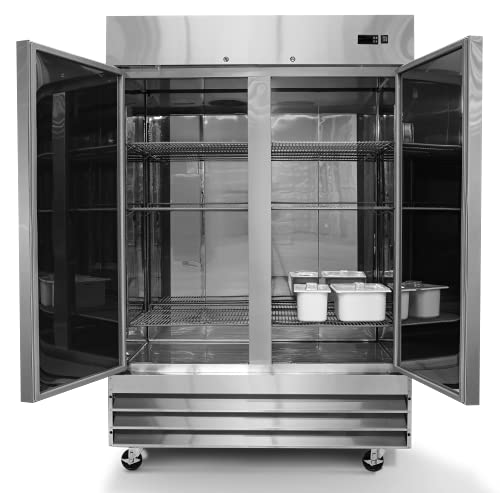 FSE 54-Inch Two Door Commercial Reach-in Freezer, 48 Cubic Feet, Stainless Steel, 115 v, (MRFZ-2D)