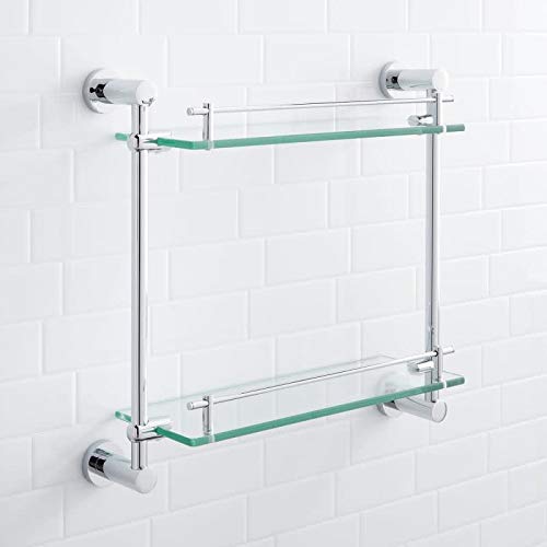 Signature Hardware 296466 Ceeley 17" Two-Tier Glass Shelf