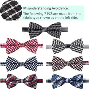 Dog Bow Ties, 10pcs KOOLMOX Dog Bowties, Dog Neck Ties With Adjustable Dog Bow Tie Collar, Plaid Puppy Bow Tie For Small Medium Boy Girl Dogs Cats Pet Summer Gifts Holiday Costume Grooming Accessories