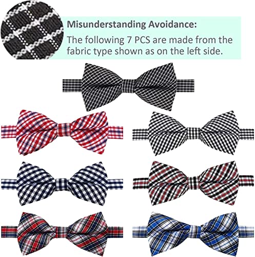 Dog Bow Ties, 10pcs KOOLMOX Dog Bowties, Dog Neck Ties With Adjustable Dog Bow Tie Collar, Plaid Puppy Bow Tie For Small Medium Boy Girl Dogs Cats Pet Summer Gifts Holiday Costume Grooming Accessories