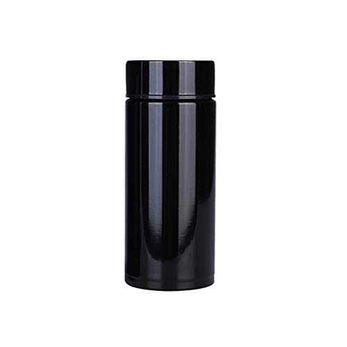 SHOWV Stainless Steel Water Bottle- Wide Mouth, Double Wall Insulated Small Thermos Flask Sports WaterBottle (7-10 oz), Black, 7OZ