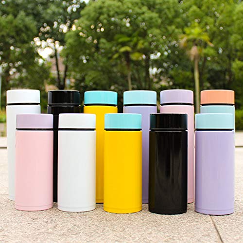 SHOWV Stainless Steel Water Bottle- Wide Mouth, Double Wall Insulated Small Thermos Flask Sports WaterBottle (7-10 oz), Black, 7OZ