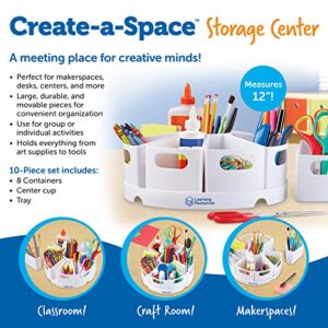 Learning Resources Create-a-Space Storage Center, 10 Piece set - Desk Organizer for Kids, Art Organizer for Kids, Crayon Organizer, Homeschool Organizers and Storage