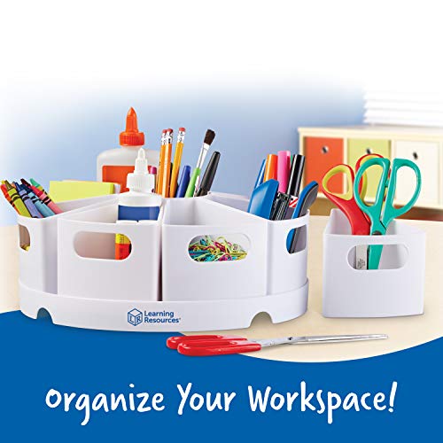 Learning Resources Create-a-Space Storage Center, 10 Piece set - Desk Organizer for Kids, Art Organizer for Kids, Crayon Organizer, Homeschool Organizers and Storage