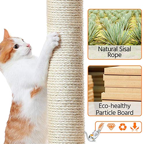 Topeakmart Cat Tree 33in Cat Tower Plush Cover with Condo, Platform & Basket for Indoor Kittens