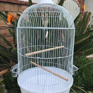 60" Classic Round Bird Cage with Stand for Finch Canary Aviary Budgie Cockatiel Parakeet (16" Diameter x 60" H, White)