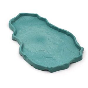 minyulua reptile food dish terrarium water bowl large food feeding bowl for turtle tortoise snake lizard gecko ball python reptile amphibian, blue