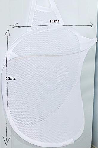 Heng happy Small Mesh Hanging Laundry Hamper Basket,Over-The-Door Mesh Hamper, Wall Dirty Clothes basket