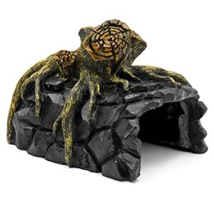 minyulua reptile terrarium hideout rock hide cave turtle reptile basking hide habitat hideout for bearded dragon tortoise lizards spiders fish amphibians aquarium