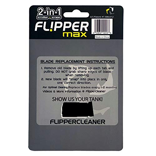 FL!PPER Flipper MAX Magnetic Aquarium Fish Tank Cleaner ABS Replacement Blades - Straight Edge 5-Pack - Acrylic Tanks